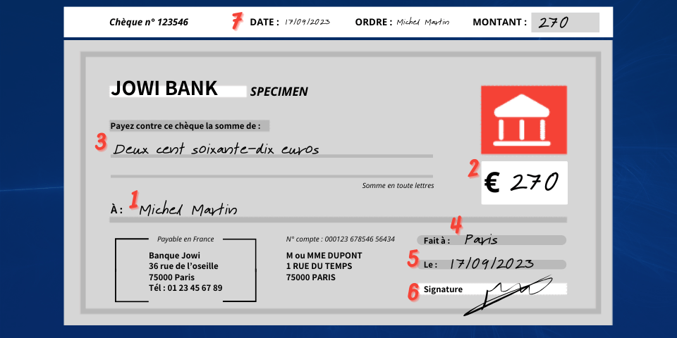 Comment remplir un chèque ? Exemple détaillé